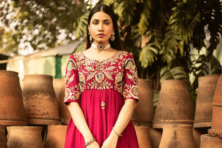 Traditional Red Designer Bridal Frocks by Pakistani Designer – Ilsa by ...